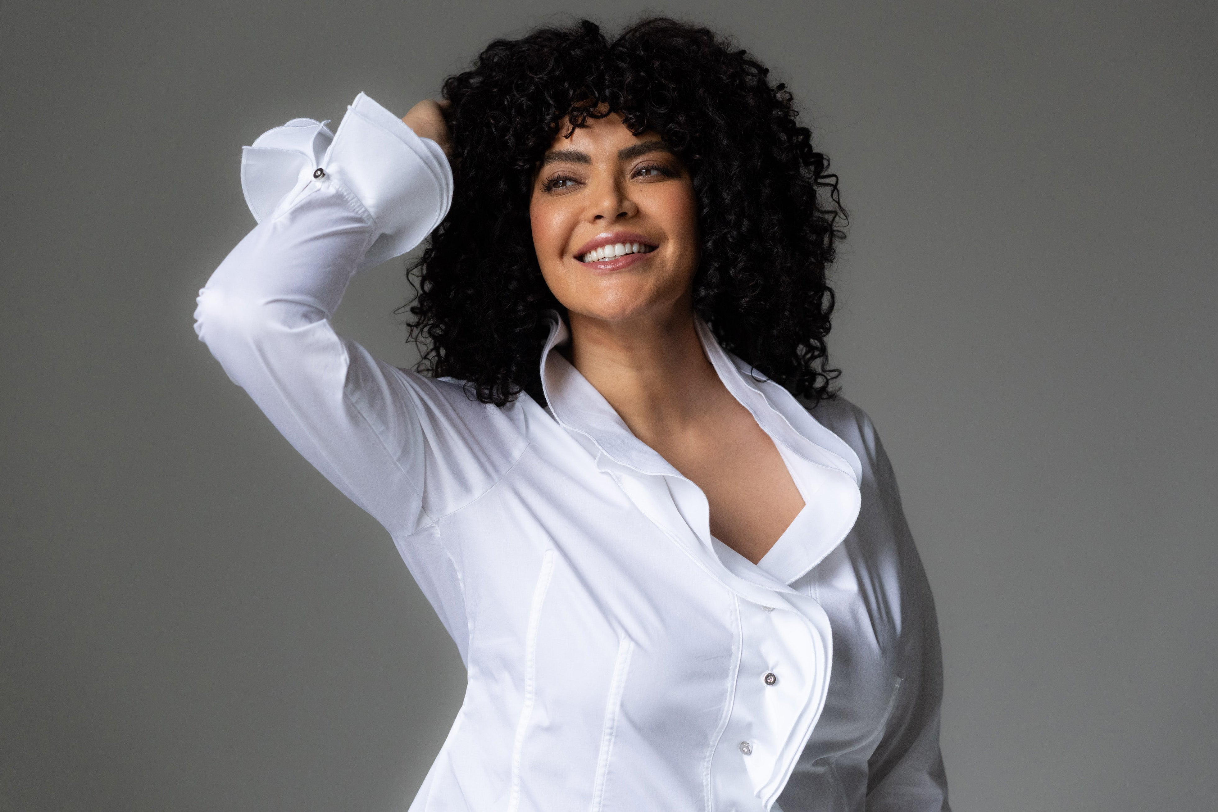 Isabella White Ruffle Long Sleeve Shirt | The Shirt Company