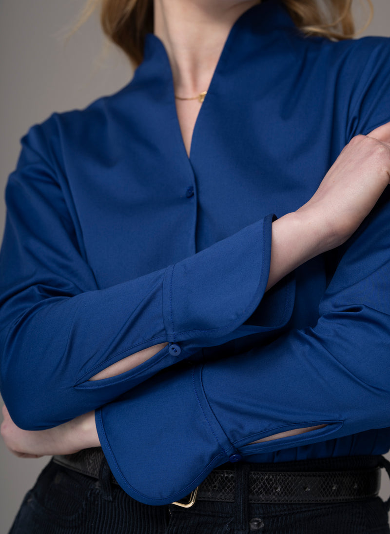 Aria Sapphire Women’s Tulip Neck Shirt | The Shirt Company